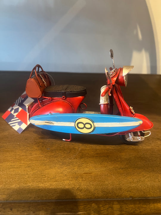 Scooter with Surfboards Red Metal 6.7" – Balboa Island Museum